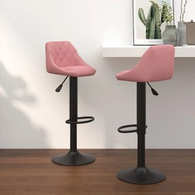 vidaXL Barové židle 2 ks samet [335349] Barva: Růžová