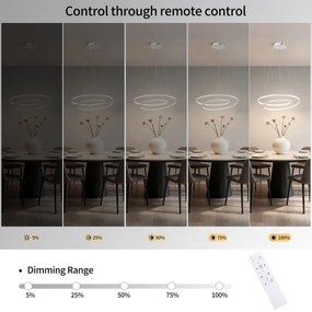 Brilagi-LED Stmívatelný lustr na lanku TWISTER LED/48W/230V pr. 50 cm bílá + DO