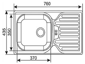 Kuchyňský dřez 76x43,5 cm | nerez