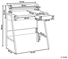 Psací stůl 73 x 48 cm světle hnědý BROXTON Beliani