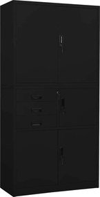 vidaXL Kancelářská skříň 90 x 40 x 180 cm ocel [336413] Barva: Černá