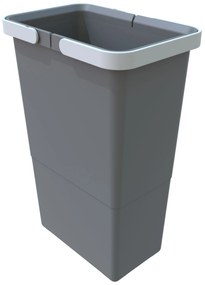 Plastový koš Elletipi s rukojeťmi Cover SMALL, 8 L, šedý, 34 x 15 x 22,5 cm