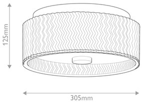 Hinkley HK-ELLE-F-S-CM - Stropní svítidlo 2xE27/60W/230V pr. 30,5 cm chrom