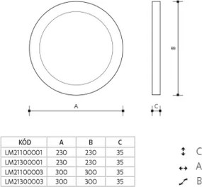 LED svítidlo LEDMED Mounted 24W neutrální bílá 4000K LM21300003