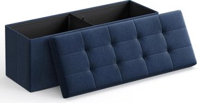 Puf 110x38x38 cm, úložná otoman lavice, 120 L, tmavě šedý