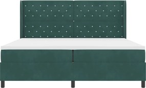 Postel s boxspringem s matrací Tmavě zelená 200 x 200 cm samet 3341975