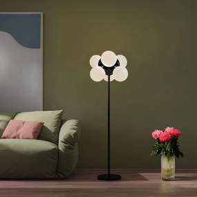 Toolight - Podlahová lampa 6xE27 APP905-6F, černá-bílá, OSW-03204