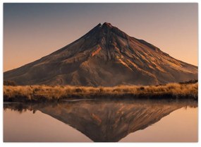 Obraz odrazu hory Taranaki, Nový Zéland (70x50 cm)