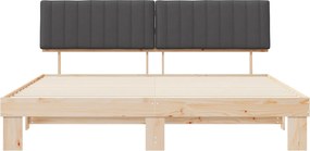 Rám postele s čalouněným čelem s čelo Tmavě šedá 200 x 200 cm 3398095