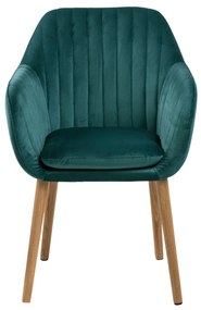 Jídelní židle s polštářkem Velur Lahvově zelená AMEROS