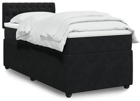 Box spring postel s matrací černá 90x200 cm samet 3289946