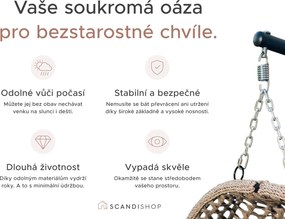 Závěsné křeslo MOLINE s černým stojanem, béžové