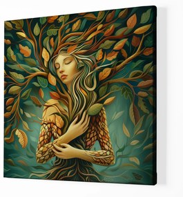 Obraz na plátně - Strom života Napojená žena Eila FeelHappy.cz Velikost obrazu: 100 x 100 cm
