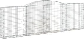 Klenuté gabionové koše 4 ks 400x30x120/140cm pozinkované železo 3146881
