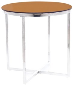 Expedo Konferenční stolek CRYSTL B, 55x55x55, jantarová/stříbrná