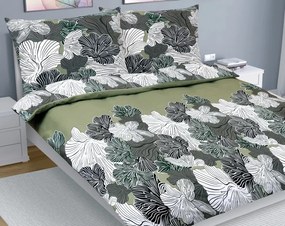 Bellatex Bavlněné povlečení na dvoudeku Zelená 180x200 cm, 2ks 70x90 cm
