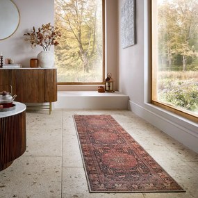 Vínový pratelný běhoun 60x230 cm Nico Global – Flair Rugs
