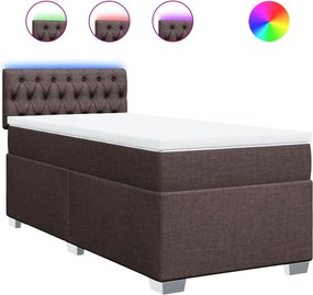 Box spring postel s matrací tmavě hnědá 90x200 cm textil 3288081