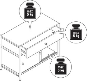 Tchibo - Komoda »Grade« se zásuvkou a posuvnými dvířky - barva: bílá