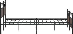 Kovový rám postele bez matrace hnědý dub 193 x 203 cm 3325105
