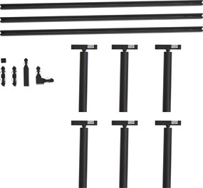 Moderní kolejnicový systém černý s 6 bodovými světly černý 1-fázový - Slimline Avery