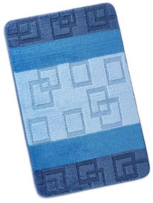 Koupelná předložka BANY 60x100 cm - 60x100 cm kostky - modrá