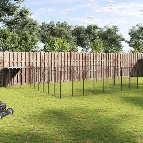 Psí kotec černý 20,57 m² ocel 3082228