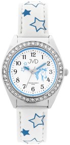 JVD Dětské modro-bílé náramkové hodinky JVD J7117.9 s jednorožcem