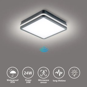 Brilagi - LED Venkovní svítidlo se senzorem BENE LED/24W/230V 26x26 cm IP54