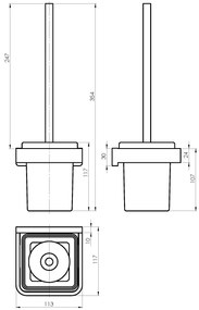 Rubineta Koupelnová série EDELA Koupelnové doplňky - WC štětka - OLBA670105