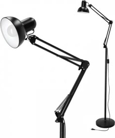 Flexibilní stojací lampa AURIQ 1xE27/60W/230V 184 cm černá