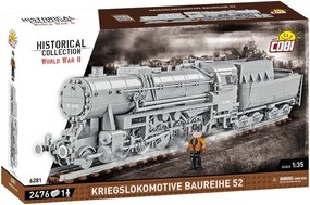 Cobi 6281 world war ii 1:35 parní lokomotiva kriegslokomotive baureihe 52 s tendrem