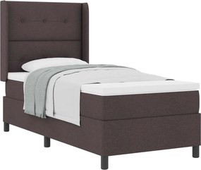 Postel s boxspringem s polštářem Tmavě hnědá 200 x 80 cm textil 3341612