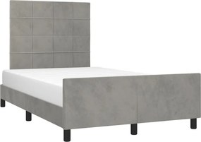 Rám postele bez matrací světle šedá 120x190 cm samet 3270578