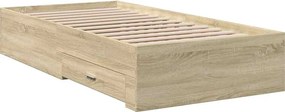 Rám postele se zásuvkami dub sonoma 90x200 cm kompozitní dřevo 3280428