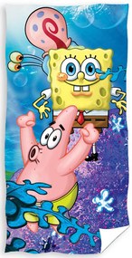 Dětská osuška Sponge Bob Hrátky s Garrym 70x140 cm