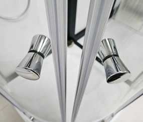 POINT SAP 90 Clear Čtvrtkruhový sprchový kout s vysokou vaničkou