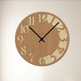 dřevo života Nástěnné hodiny CLOCK Zvolte barvu dekoru: Dub Sonoma, Velikost hodin: 35x35, Barva ručiček: Černé
