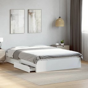 Rám postele se zásuvkami bílý 120 x 200 cm kompozitní dřevo 3280664