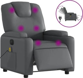 Elektrické masážní polohovací křeslo šedé umělá kůže 3204426