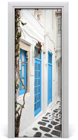 Fototapeta samolepící na dveře řecké uličky 85x205 cm
