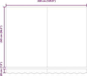 Stahovací markýza Černá 350 x 250 cm Polyester a hliník 3330321