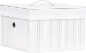 Bambusové úložné boxy 4 ks bílé 320766
