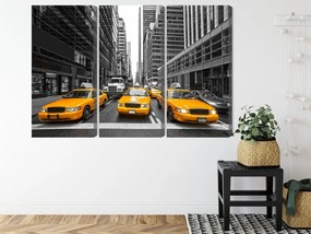 Vícedílný obraz Žluté Taxíky V New Yorku Nedostatek Nedostatek Plátno Canvas 150x100