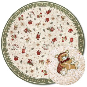 Zelený kulatý koberec s vánočním motivem s příměsí bavlny ø 160 cm Toy's Delight Green Christmas – Villeroy&amp;Boch