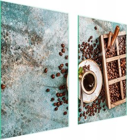 Skleněná ochranná deska na sporák 75x52 Káva kalená Indukce 7v1