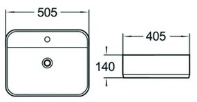 Mexen ALBA umyvadlo, 50x40 cm, černá matná, 21955085