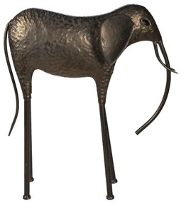 Šedo hnědá dekorativní soška slona – 79x26x86 cm