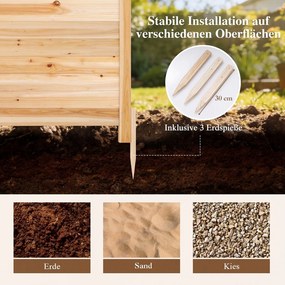 Costway Soukromý plot 2 díly zahradní plot z jedlového dřeva – 119 × 119 cm