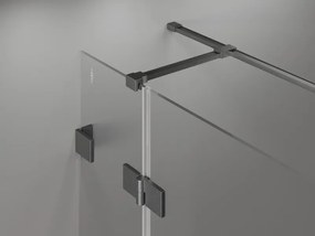 Mexen Lunar T, sklápěcí sprchový kout levý 110 x 110 cm, 8mm čiré sklo, profil grafit broušený, 834T-110-110-66-00-L